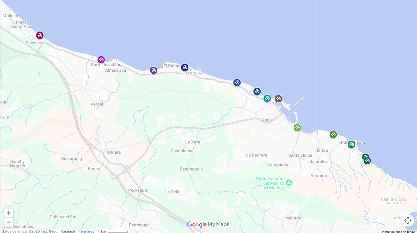 Mapa de las Playas de Dénia 2026 • PLAYASDENIA